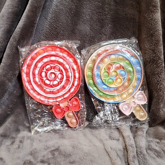 Toys | Lollipop Its Rainbow Lollipops Silicone Fidget Toy Bubble ...